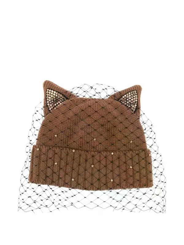 CA4LA Embellished Beanie - Brown