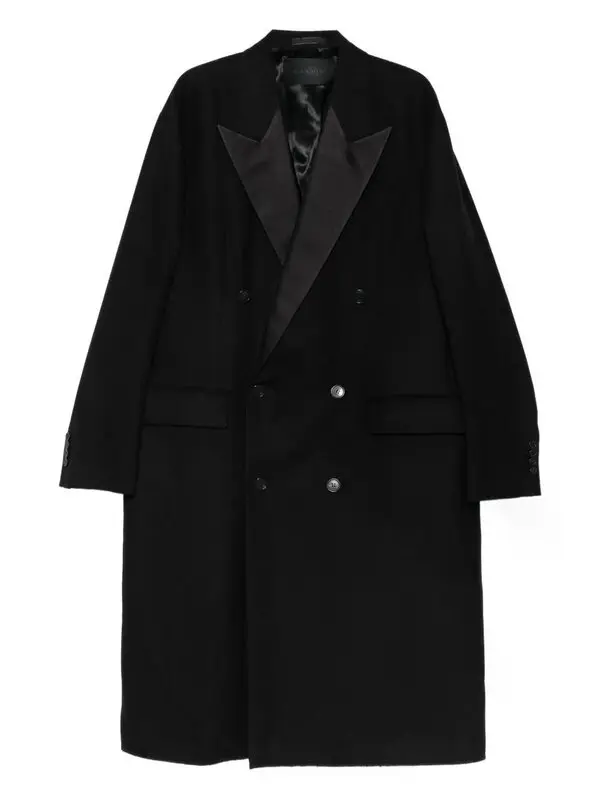 LANVIN Satin Lapel Overcoat