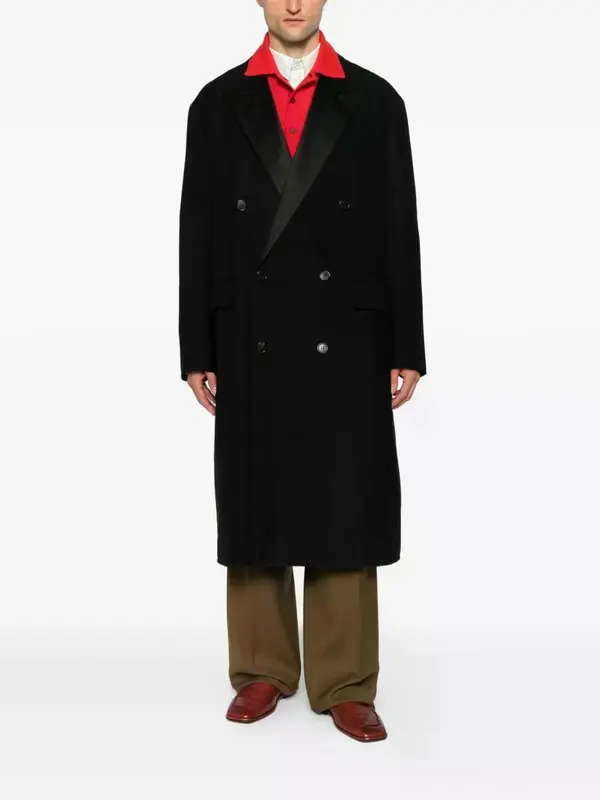 LANVIN Satin Lapel Overcoat