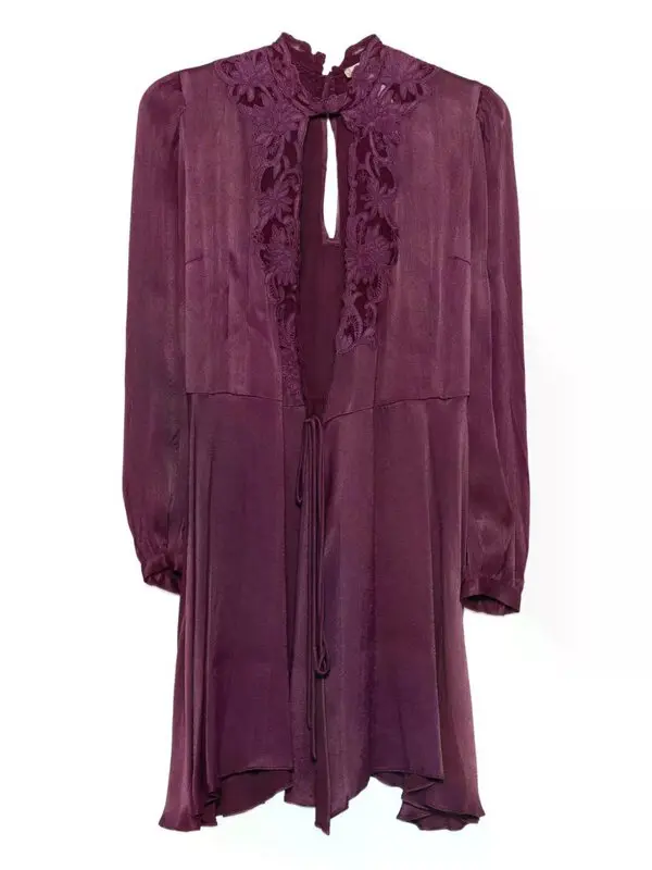 TWINSET Floral Lace Abito Dress - Purple