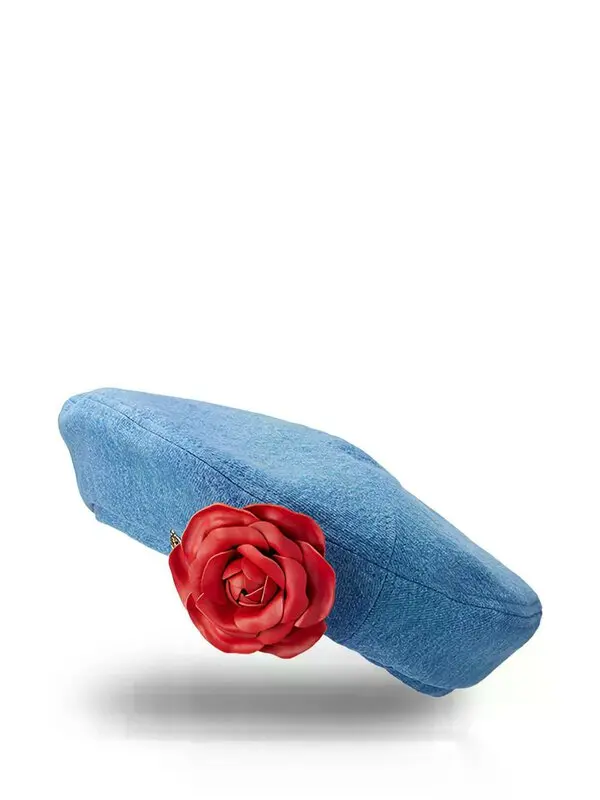 MAISON MICHEL Billy Hat With Rose Detail - Blue