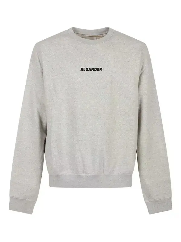 JIL SANDER Logo-embroidered Crew-neck Sweatshirt - Grey
