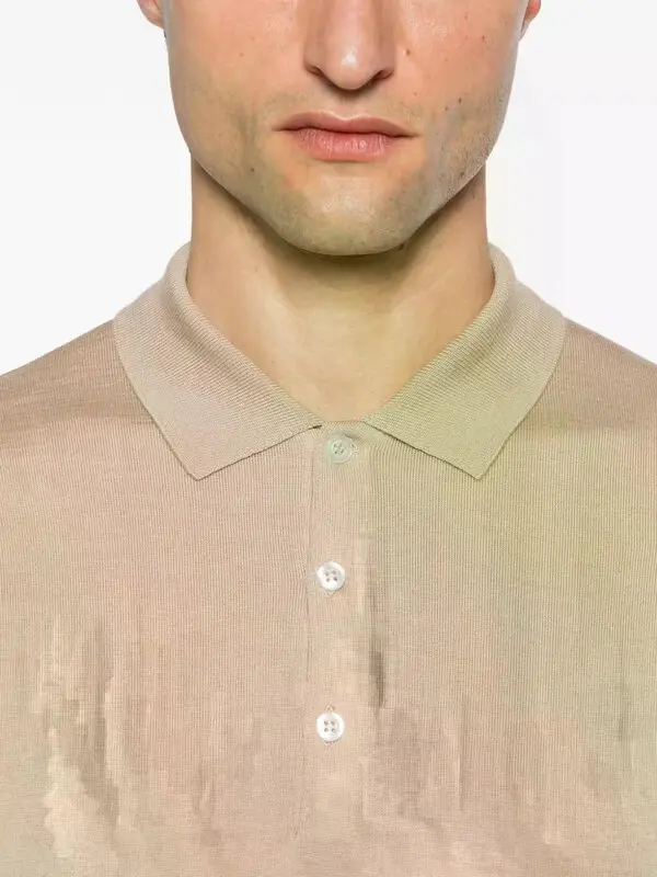 John Smedley Belper Long Sleeve Polo Shirt - Neutrals