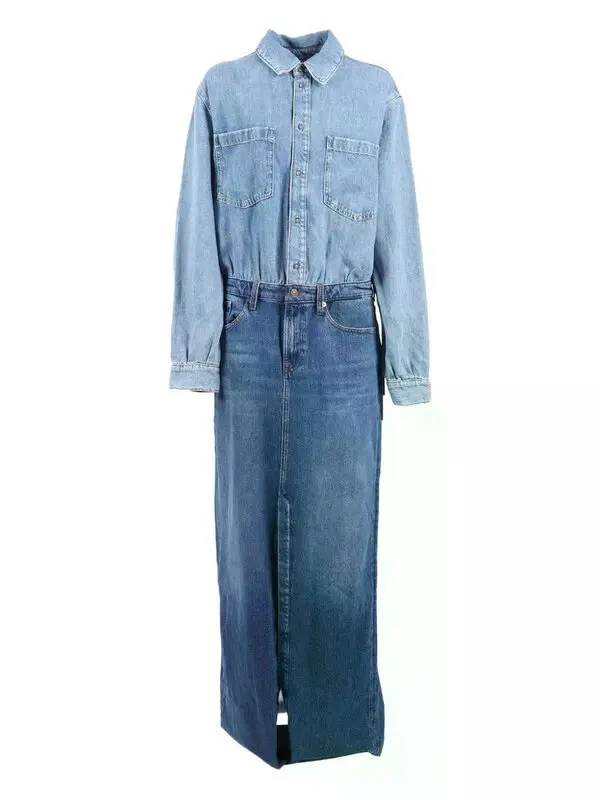 7 For All Mankind Buttoned Maxi Dress - Blue