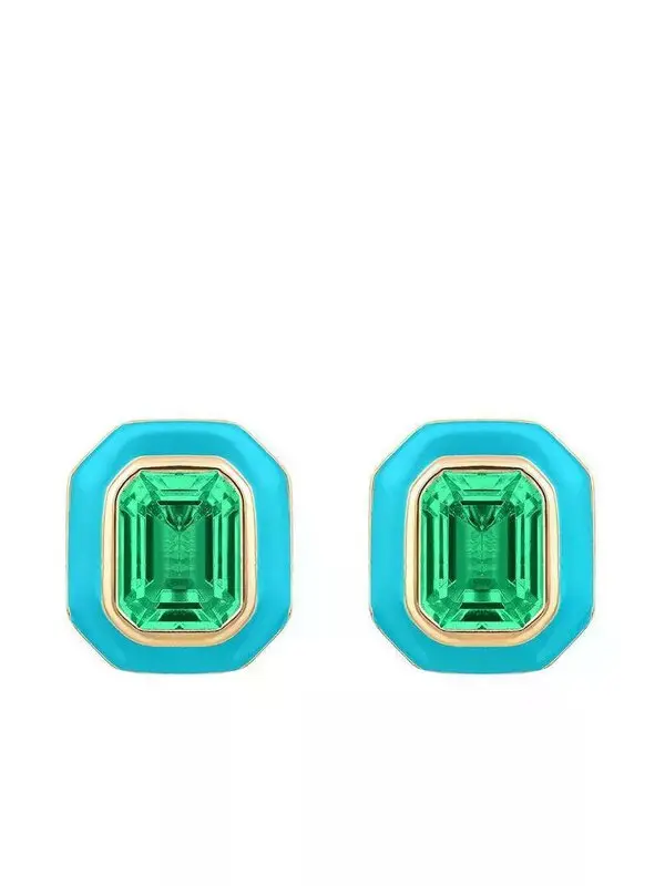 Goshwara 18k Yellow Turquoise Embellished Earrings - Gold
