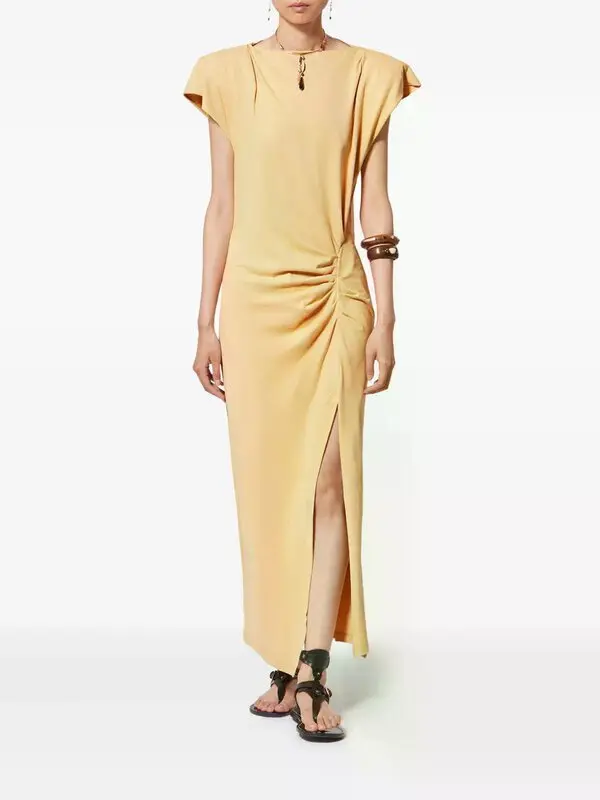 Isabel Marant Étoile Nadela Ruched Slit Maxi Dress - Yellow