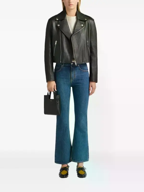Bally Leather Zip-up Biker Jacket