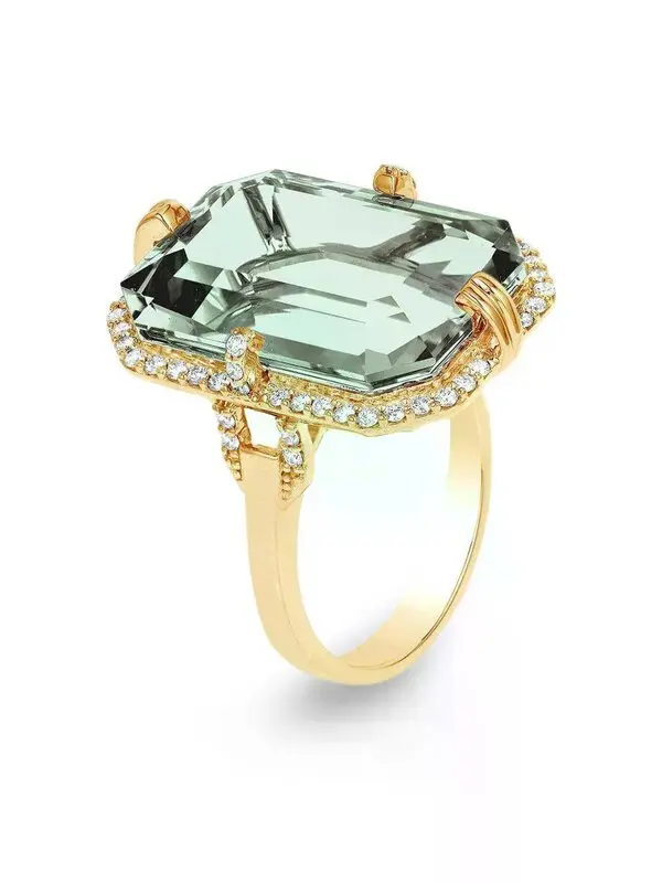 Goshwara 18k Yellow Prasiolite And Diamond Ring - Gold
