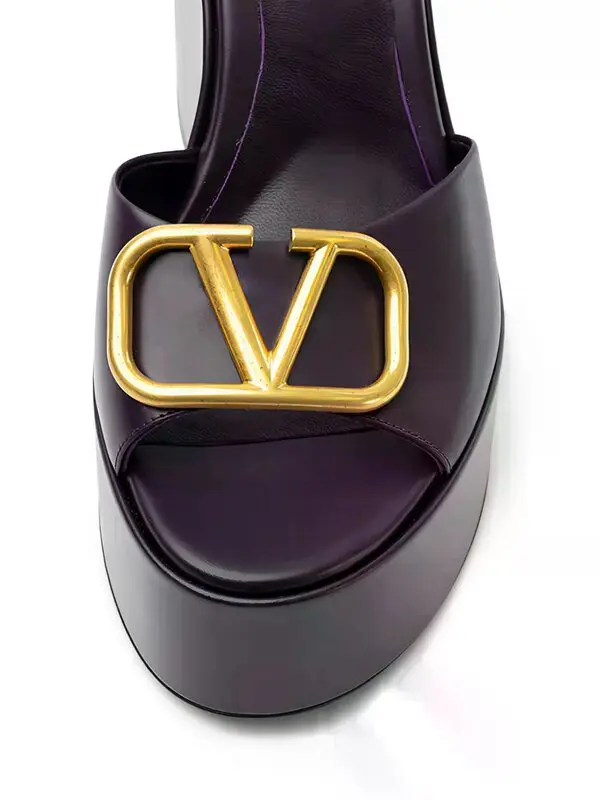 Valentino Garavani Logo-plaque Wedge Sandals