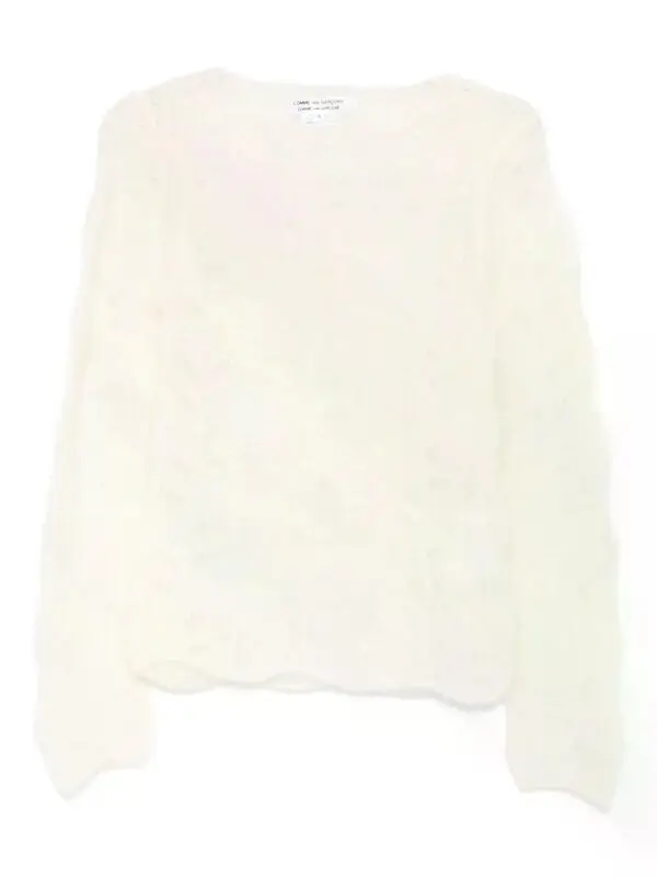 Comme Des Garçons Open-knit Wool Sweater - Neutrals