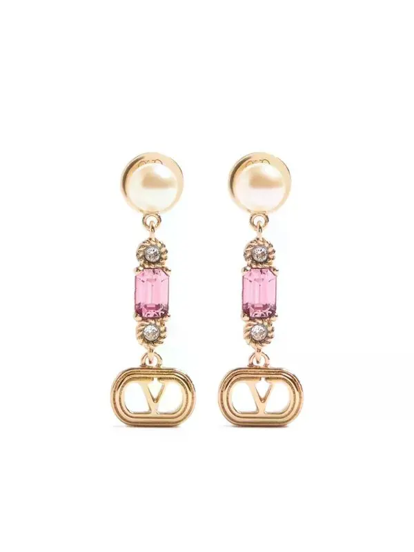 Valentino Garavani Ovalette Crystal-embellished Earrings - Gold
