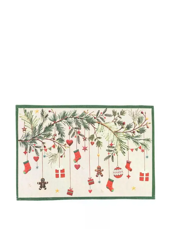TESSITURA TOSCANA TELERIE Rudy Tiptapp Christmas-print Rug - Neutrals