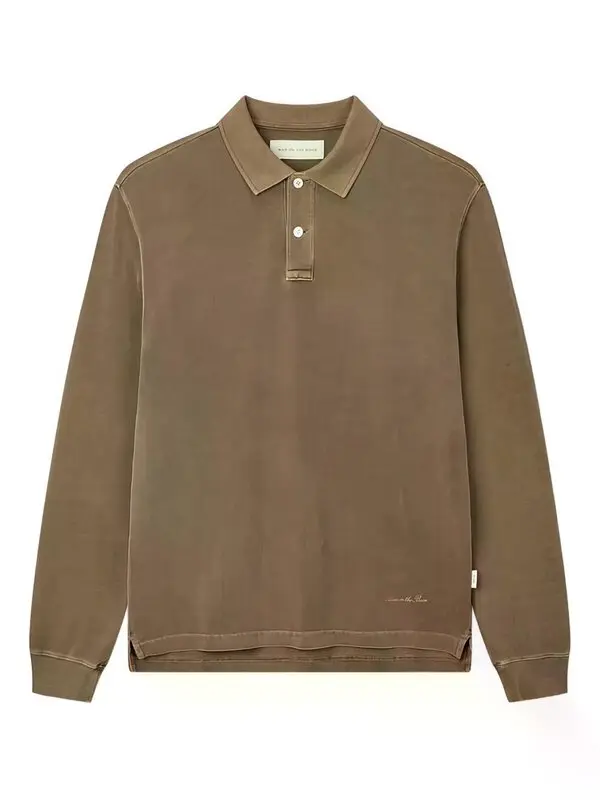 MAN ON THE BOON. Long-sleeved Polo Shirt - Brown