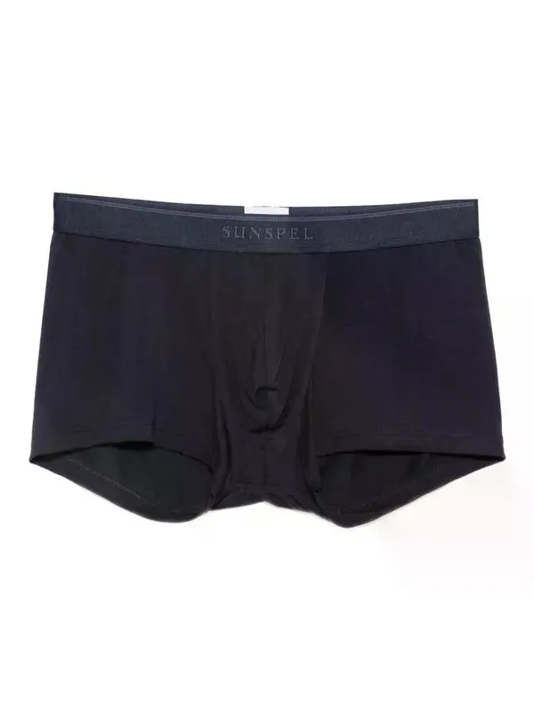 Sunspel Logo Boxers - Blue