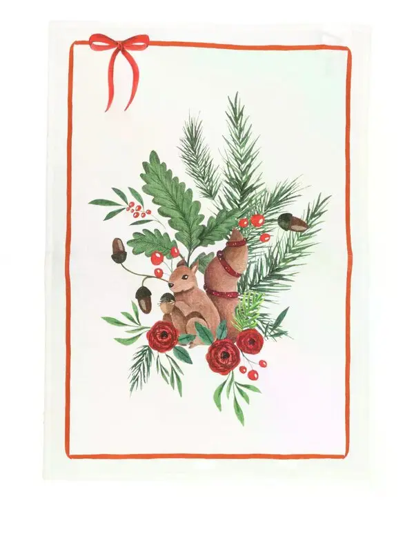 TESSITURA TOSCANA TELERIE Marzape Christmas-print Tableware - Neutrals