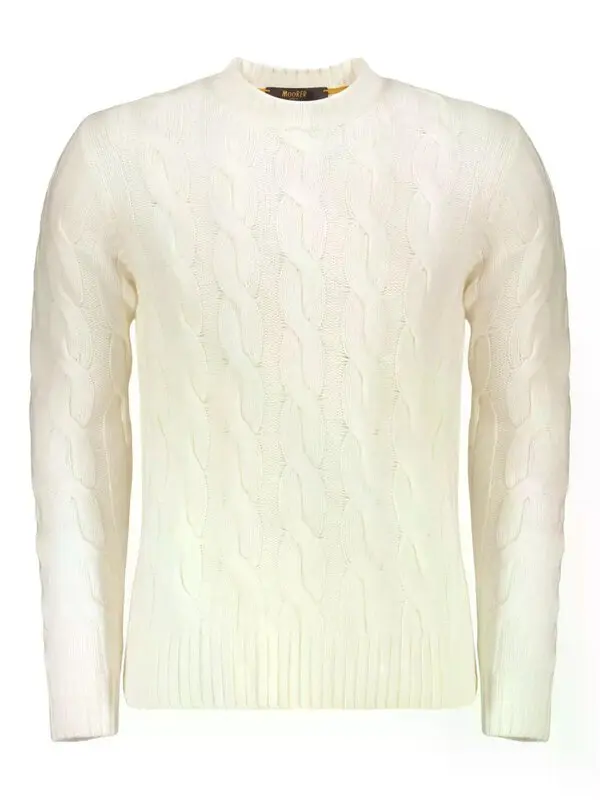 MOORER Cable-knit Sweater - White