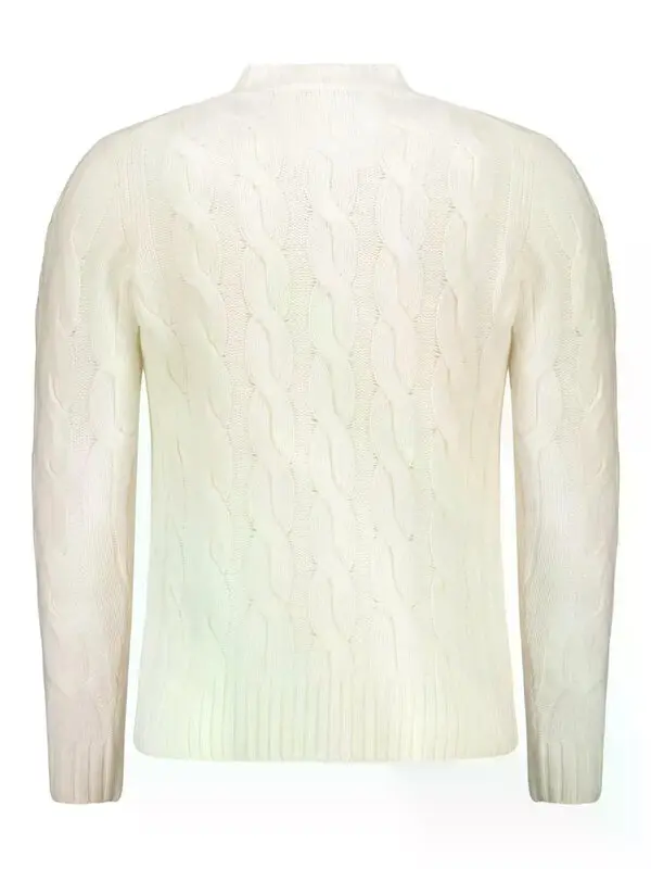 MOORER Cable-knit Sweater - White