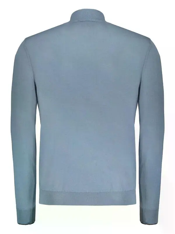MOORER Zip-neck Long Sleeve Sweater