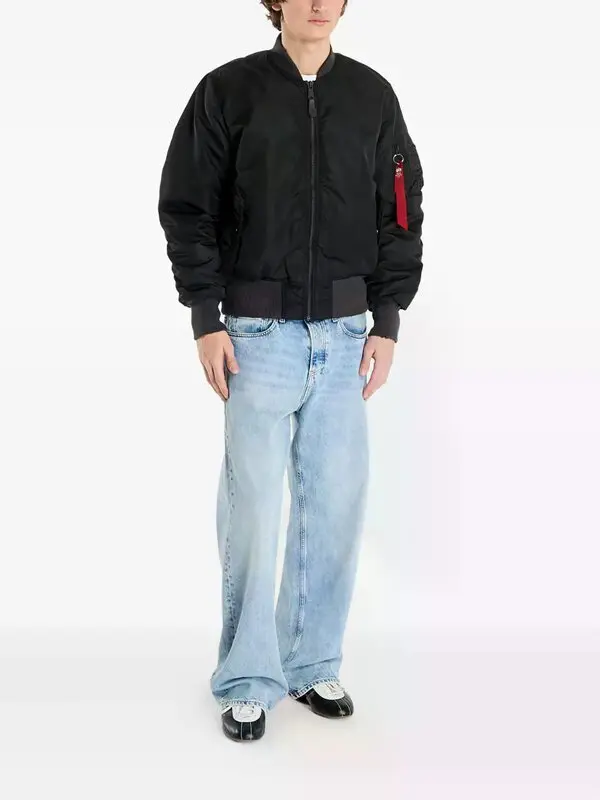 Alpha Industries Ma-1 Distressed Bomber Jacket - Black