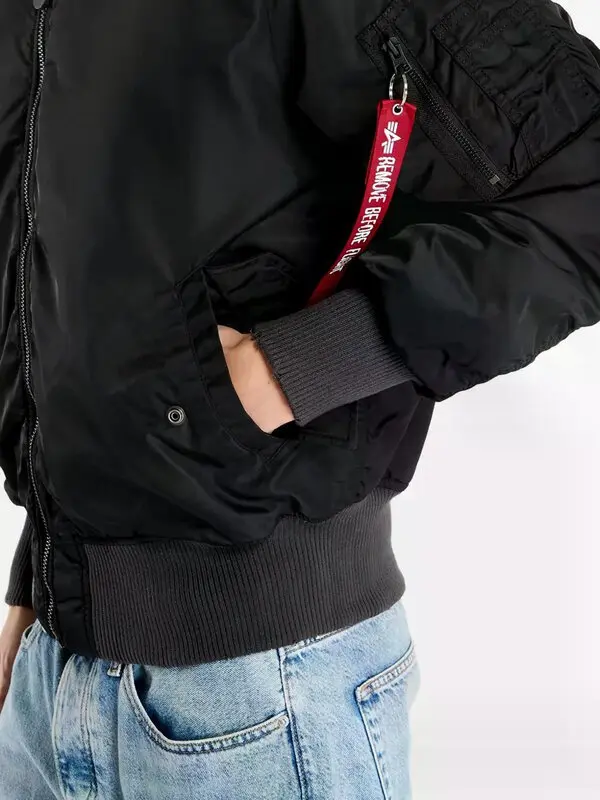 Alpha Industries Ma-1 Distressed Bomber Jacket - Black