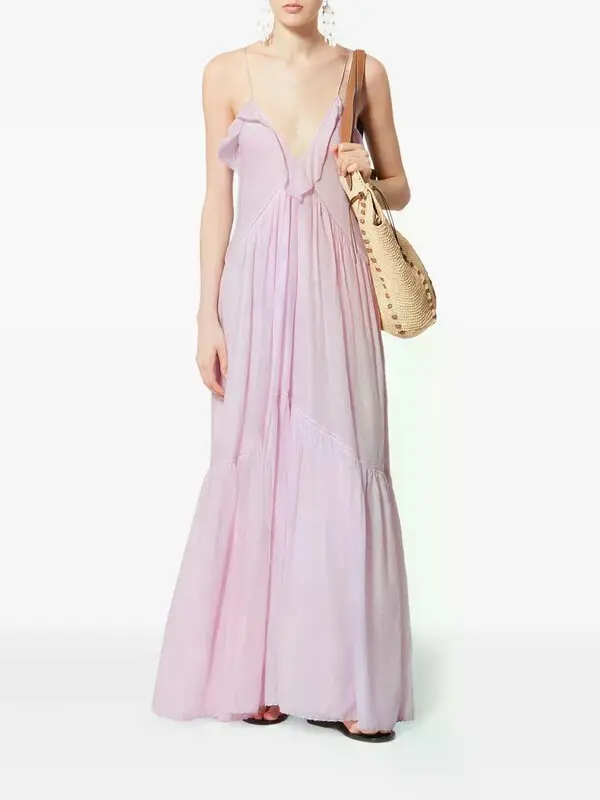MARANT ETOILE Vasma Ruffled Maxi Dress - Pink