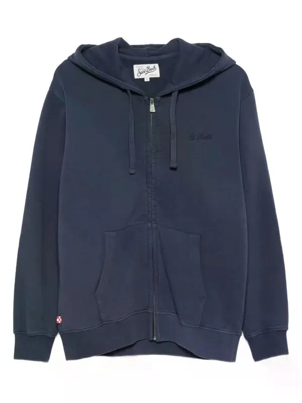 MC2 SAINT BARTH Zip Hooded Mercer Light Sweater - Blue
