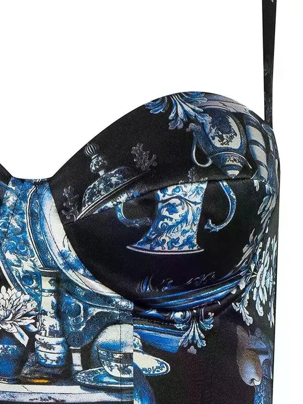 L'Agence Sonya Printed Bustier Top