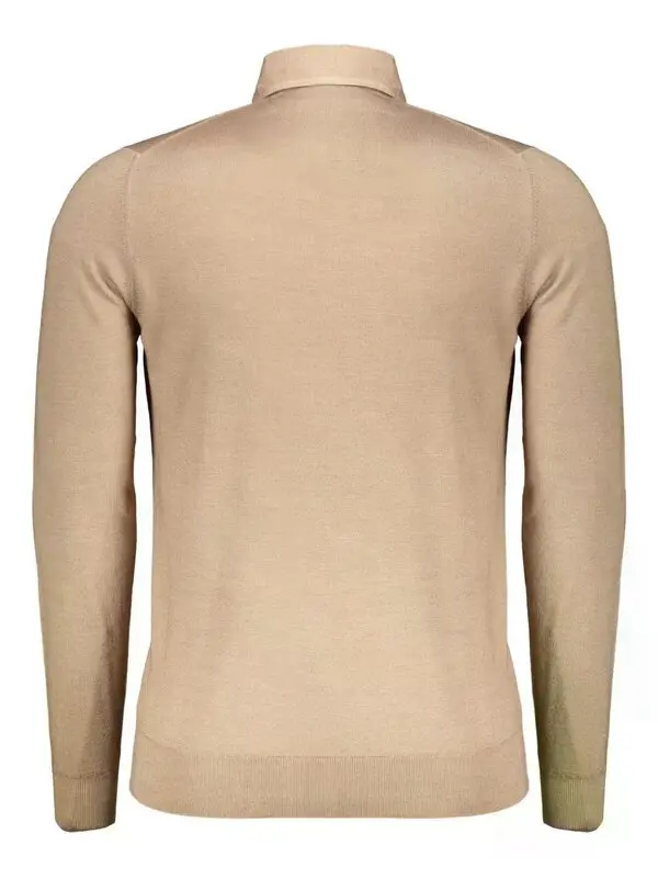 MOORER Buttoned Long-sleeve Polo Shirt