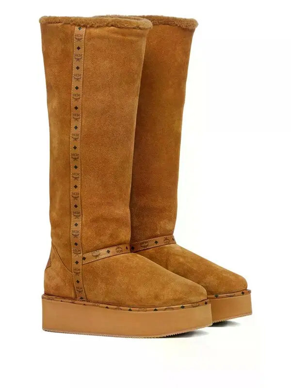 Mcm Suede Platform Knee-high Boots