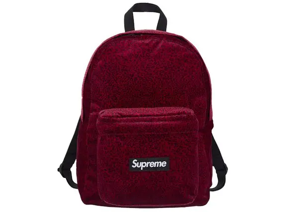 Supreme Velvet Backpack - Red Leopard
