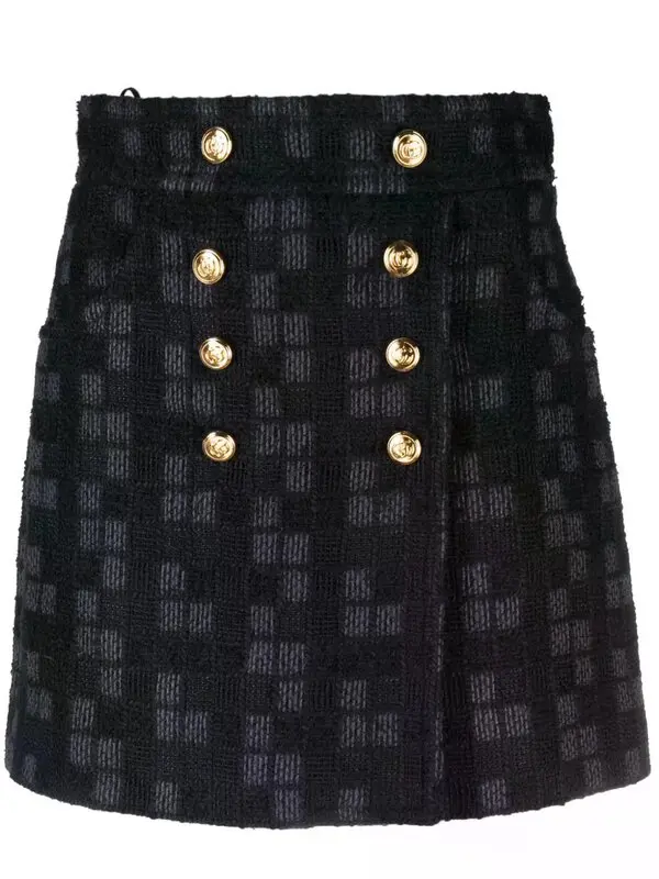 Gucci Double-breasted Tweed Miniskirt