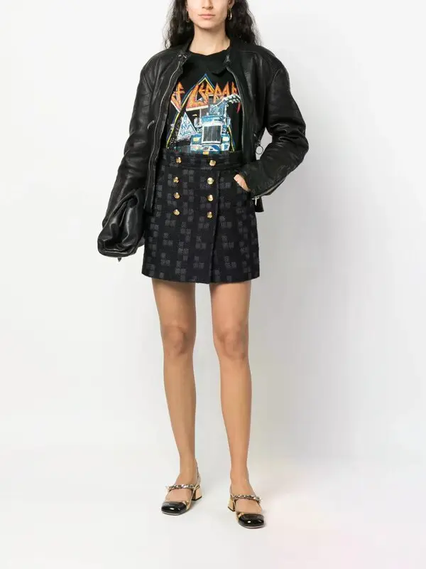 Gucci Double-breasted Tweed Miniskirt
