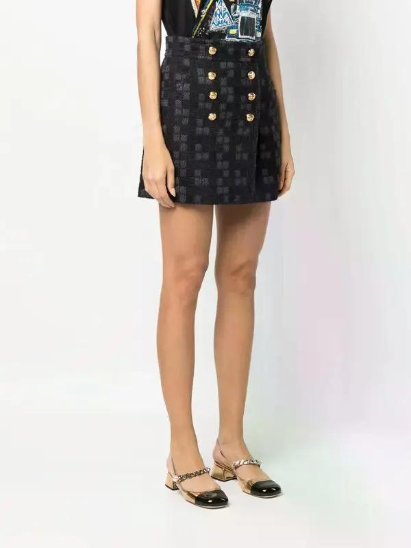 Gucci Double-breasted Tweed Miniskirt