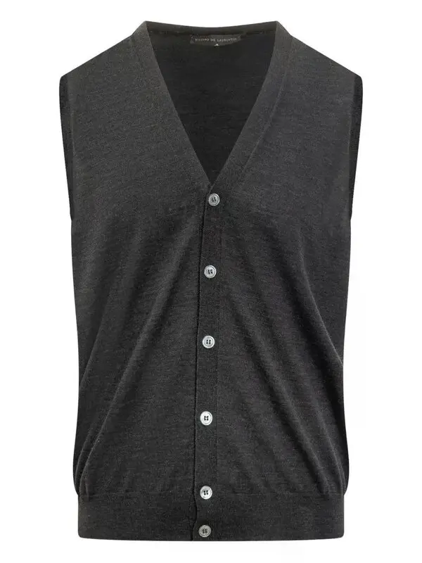 FILIPPO DE LAURENTIIS Buttoned Wool Gilet - Grey