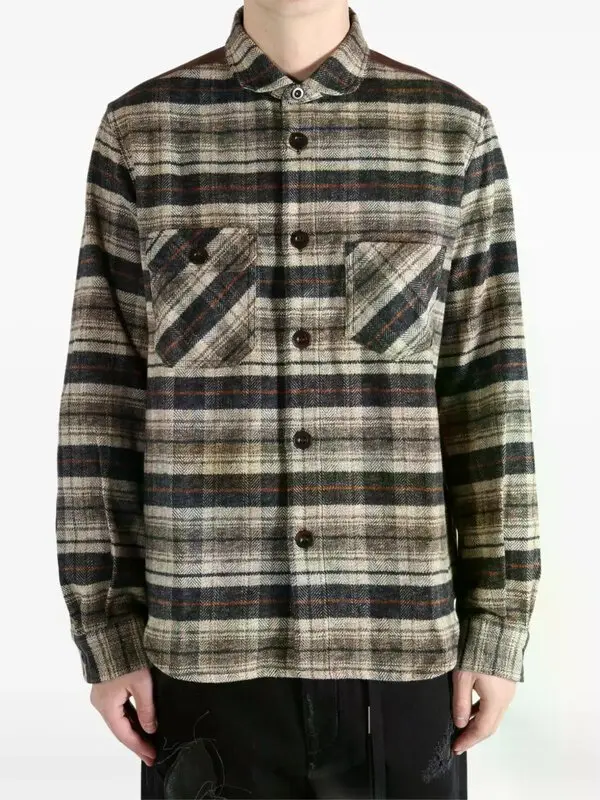 Junya Watanabe Plaid Pattern Cotton Shirt - Neutrals