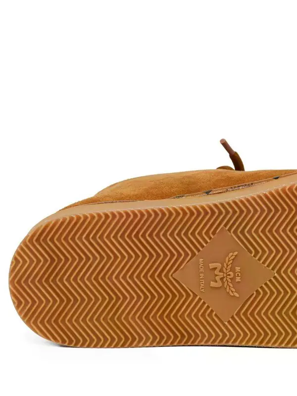 Mcm Suede Platform Ankle Boots