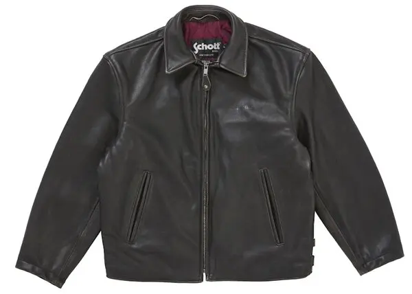 Supreme Schott Leather Racer Jacket Fw25