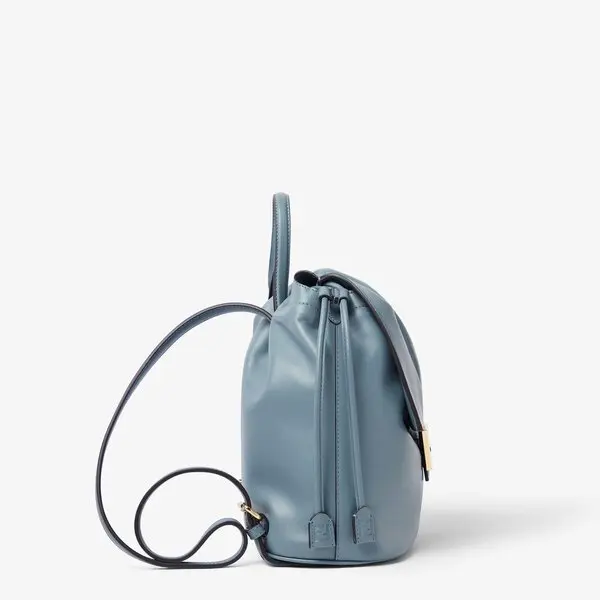 Fendi Ff Clasp Mercury Blue Calfskin Backpack