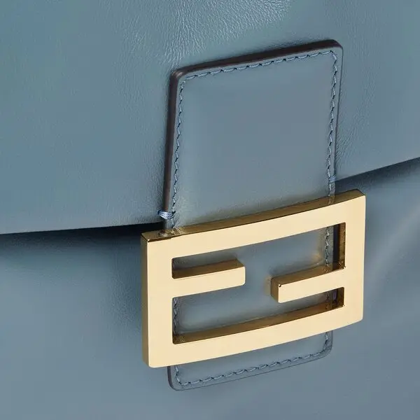 Fendi Ff Clasp Mercury Blue Calfskin Backpack