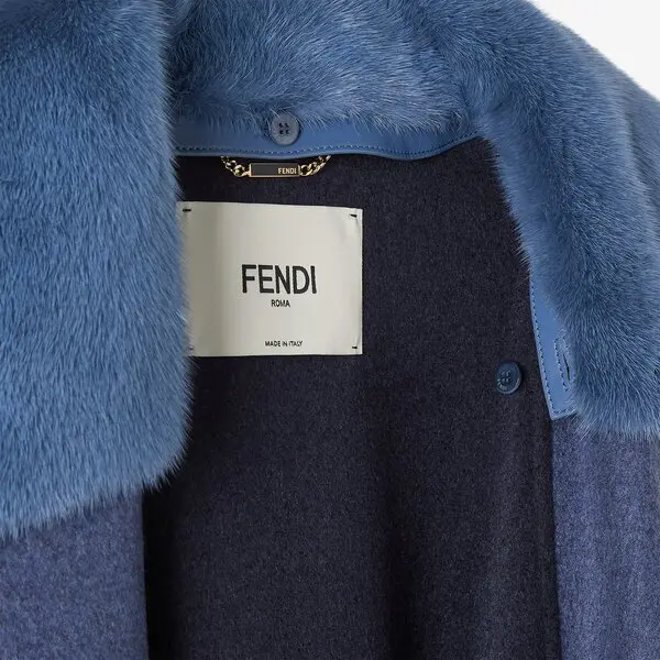 Fendi Oversized Double-face Cashmere Coat With Fur Lapels