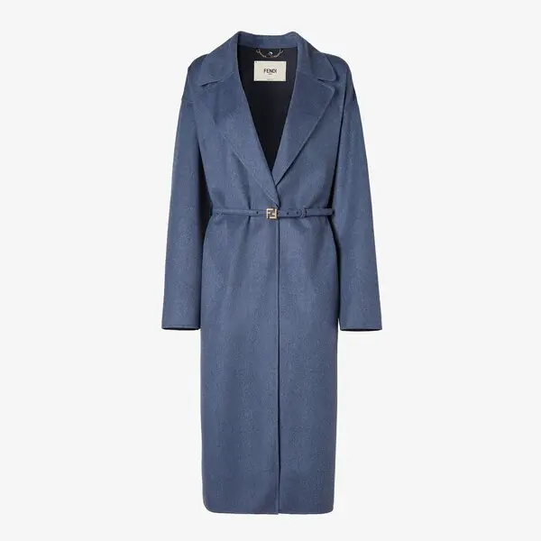 Fendi Oversized Double-face Cashmere Coat With Fur Lapels