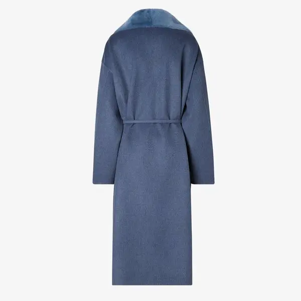 Fendi Oversized Double-face Cashmere Coat With Fur Lapels