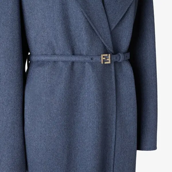 Fendi Oversized Double-face Cashmere Coat With Fur Lapels