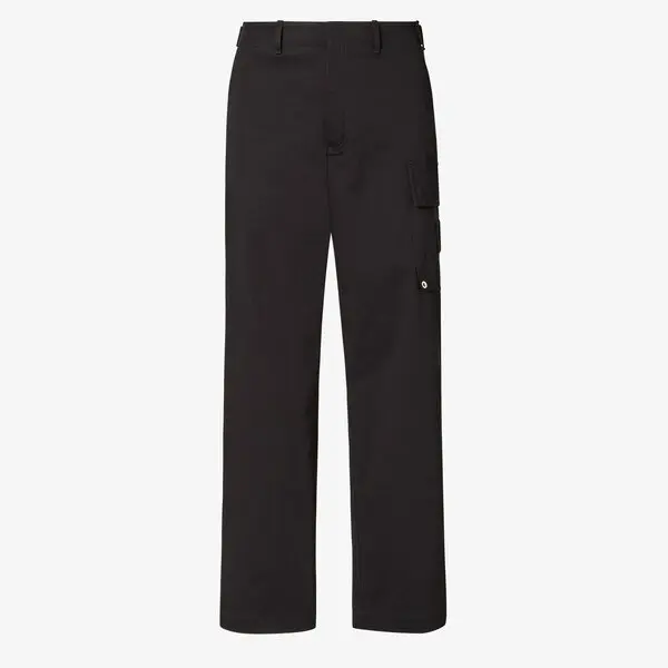Fendi Cargo Trousers With Embossed Ff Logo - Black