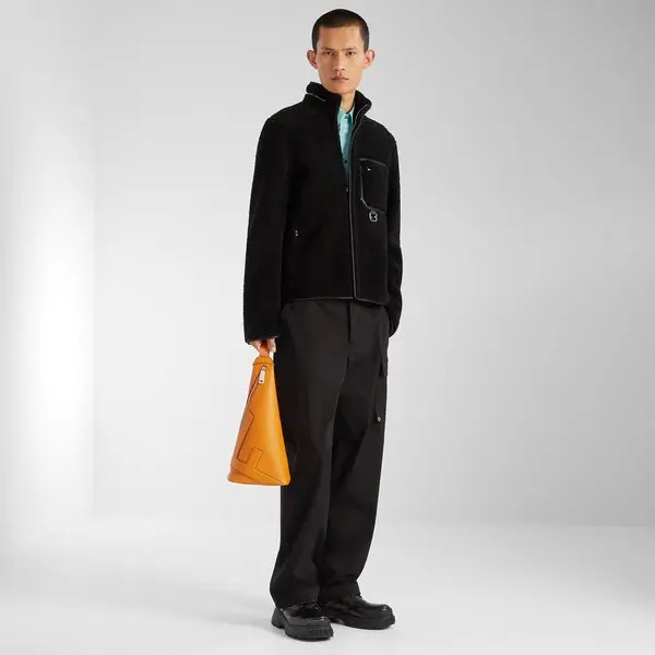 Fendi Cargo Trousers With Embossed Ff Logo - Black