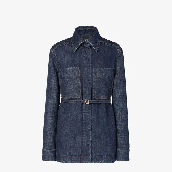 Fendi Single-breasted Denim Jacket - Blue