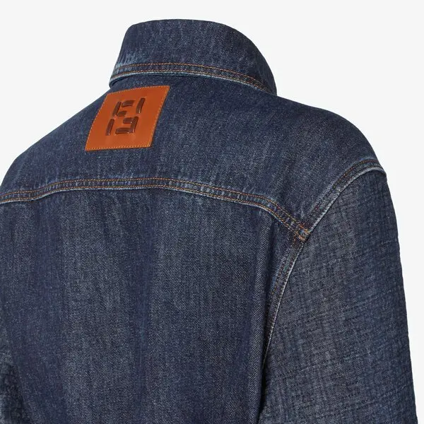 Fendi Single-breasted Denim Jacket - Blue