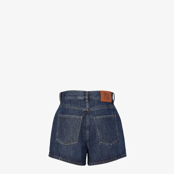 Fendi Flared Five-pocket Denim Shorts - Blue