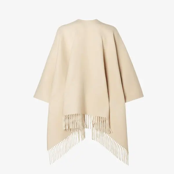 Fendi Wool And Cashmere Poncho With Ff Diamonds Motif
