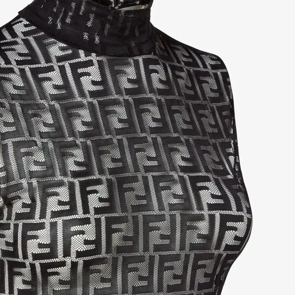 Fendi Sleeveless Jersey Lace Top